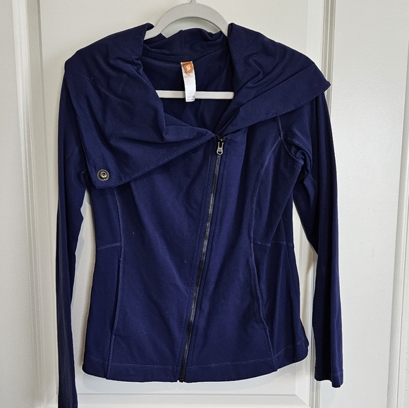 Lucy | Jackets & Coats | Lucy Blue Asymmetrical Zip Up Athletic Jacket ...